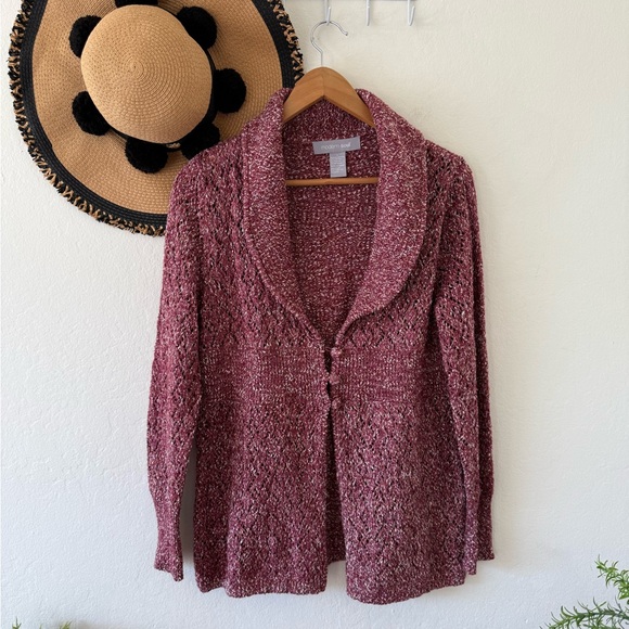 Modern Soul | Sweaters | Modern Soul Y2k Chunky Knit Burgundy Shawl ...